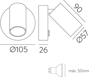 ACB Iluminacion Nástěnné svítidlo GINA, 1xGU10 8W Barva: Bílá