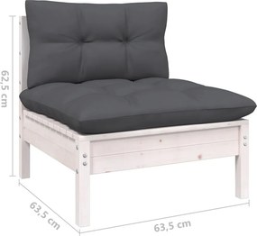 4dílná zahradní sedací souprava s poduškami bílá borovice 3096371