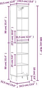 vidaXL Skříň highboard 34,5x32,5x180 cm kompozitní dřevo [3189846] Barva: dub sonoma