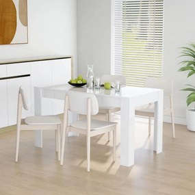 Jídelní stůl bílý s vysokým leskem 140x74,5x76 cm dřevotříska - Default Title
