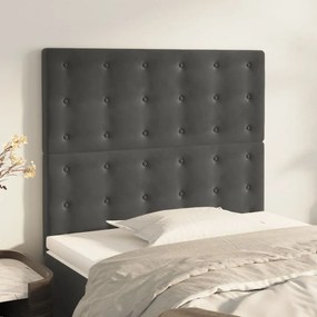 Čelo postele tmavě šedé 80x5x118/128 cm sametové 3116797