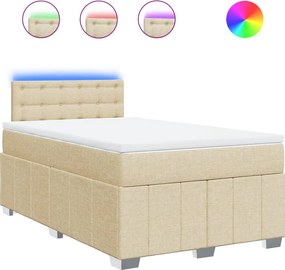 Box spring postel s matrací krémová 120x190 cm textil 3289326