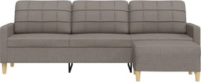 3místná pohovka s podnožkou taupe 210 cm textil 3278256