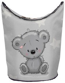 Koš na prádlo a hračky grey teddy (80l)