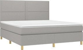 Box spring postel s matrací světle šedá 180 x 200 cm textil 3142273