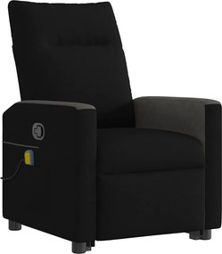 Zvedací masážní polohovací křeslo černé textil 3324061