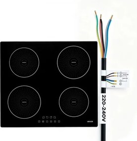 Indukční varná deska 60 cm, 4 hořáky VEVOR – 7000 W