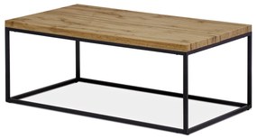 Konferenční stolek 110x60x45 cm, deska MDF, 3D dekor divoký dub, kov - černý mat - AHG-269 OAK