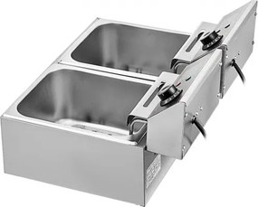 Elektrická fritéza 12 L 5000 W s dvojitým košem YB-82 se dvěma zásobníky na desku