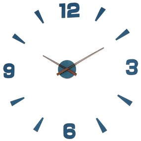 Modré luxusní dřevěné nalepovací hodiny na zeď MPM Apex I - E01.3871.30