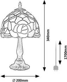 BRILAGI - Tiffany vitrážová stolní lampa GARLAN 1xE14/40W/230V
