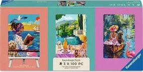 RAVENSBURGER Puzzle se stojánkem Spolu na cestách / 3x100 dílků / od 1