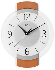 JVD Dřevěné skleněné netikající tiché hodiny JVD NS22018/41
