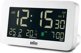 Braun BC10 bílá / Digitální budík / LCD / DCF (Rádiem řízené) / 1x AA