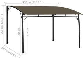 vidaXL Marketos Zahradní markýza proti slunci 3 x 3 x 2,55 m taupe