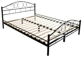 Kovová postel Mirioda, Rozměr postele: 160x200, Barva: Černá