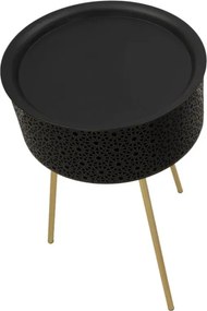 Odkládací stolek Blacky 40 cm černý/zlatý
