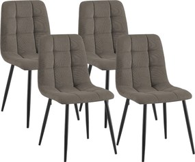 Sada 4 jídelních židlí Tilde manšestr – taupe