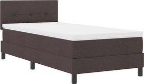 Postel s boxspringem s polštářem Tmavě hnědá 90 x 190 cm textil 3338653