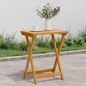 Skládací Zahradní Stůl 50 X 36 X 60 Cm Masivní Akáciové Dřevo Světle Hnědá