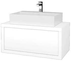 Dřevojas Koupelnová skříň STORM SZZ 80 (umyvadlo Kube) Varianta: M01 Bílá mat / L01 Bílá vysoký lesk