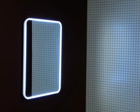 Sapho, FLOAT LED podsvícené zaoblené zrcadlo v rámu 600x800mm, bílá, 22572