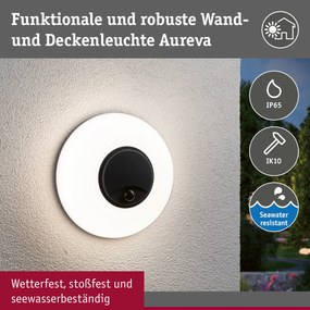 P 94956 LED venkovní nástěnné svítidlo Aureva pohybové čidlo IP65 kruhové 220mm 2200 - 4000K 20,5W 230V antracit/bílá polykarbonát - PAULMANN