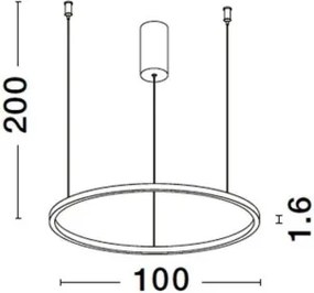 Závěsné LED svítidlo NOVA LUCE TARQUIN 59W 3000K 9345611 stmívatelné Triac