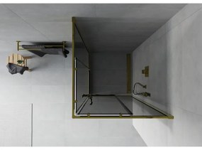 Mexen Rio čtvercový sprchový kout 80 x 80 cm, Grafitově černá, Zlatá - 860-080-080-50-40