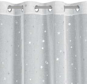 VÁNOČNÍ ZÁCLONA NA KROUŽCÍCH STAR 140X250 CM VZOROVANÁ