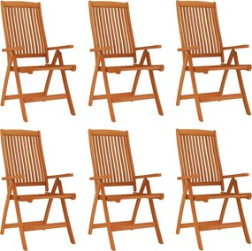 vidaXL Skládací zahradní židle 6 ks masivní eukalyptové dřevo [3087345]