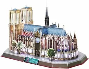 CubicFun 3D puzzle Katedrála Notre Dame - LED / 149 dílů / 39.5 x 22 x