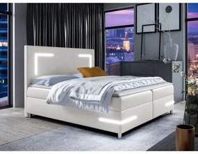 Kontinentální postel Fronasa LED, Rozměr postele: 120x200, Barva:: ekokůže Soft 017 (bílá) Mirjan24 5903211189029