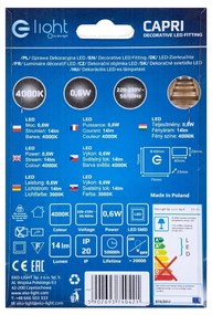 Schodišťové LED svítidlo Capri, 1x LED 0,6w, 4000k, s