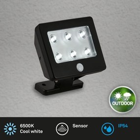 BRI 2276065 LED venkovní svítidlo s čidlem 12 cm 6x0,06W 7lm černá (starý kód: BRI 2276-065) - BRILONER