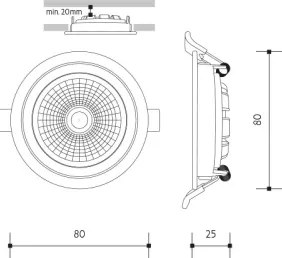 Podhledové LED svítidlo Panlux VP COB 6W 3000K bílá PN14100004