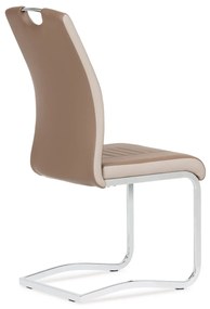 Jídelní židle DCL-406 COF koženka coffee, boky cappuccino, chrom
