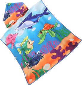 Dětské pončo SEA WORLD barevné Rozměr: 60 x 120 cm