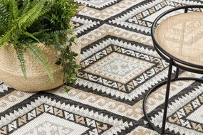 Dywany Łuszczów Kusový koberec Cooper Sisal Aztec 22224 ecru/black – na ven i na doma Rozměry koberců: 80x150
