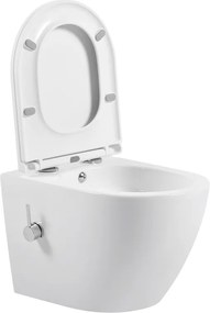 Erga Lily, závěsná WC mísa s funkcí bidetu + toaletní sedátko, bílá lesklá, ERG-V03-LILY-TO2-BID-WH