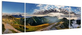 Obraz horské skalnaté krajiny  (170x50 cm)