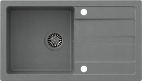 Šedý kuchyňský granitový dřez QUADRON READY- MAX + BATERIE A DÁVKOVAČ NA SAPONÁT