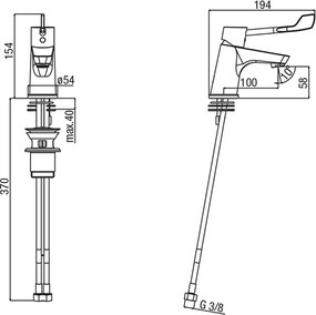 Sapho Senior umyvadlová baterie stojánková páková pro tělesně postižené LE002 Koupelny Bernold