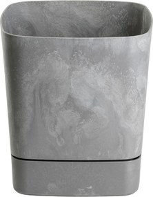 Plastový květináč s podmiskou Cubi 16x16 cm - výběr z 6 provedení