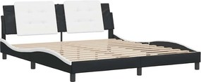 Rám postele bez matrace Zadar černý a bílý 180 x 200 cm umělá kůže 3208203