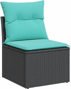 8dílná zahradní sedací souprava s polštáři černá polyratan 3222816