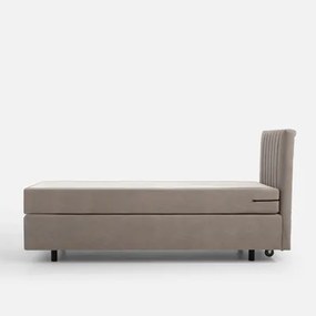 Šedá postel boxspring s matrací SILLA 90x200 cm