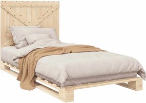 Rám postele s čelem 100 x 200 cm masivní borové dřevo 3281569