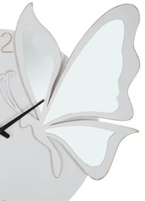 Bílé nástěnné hodiny Mauro Ferretti Butterfly, 66x4,5x64 cm