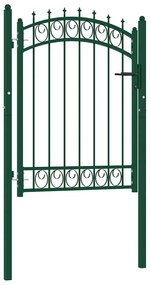 Plotová branka EMMEN s hroty ocelová 103 x 109,5 cm zelená 146374